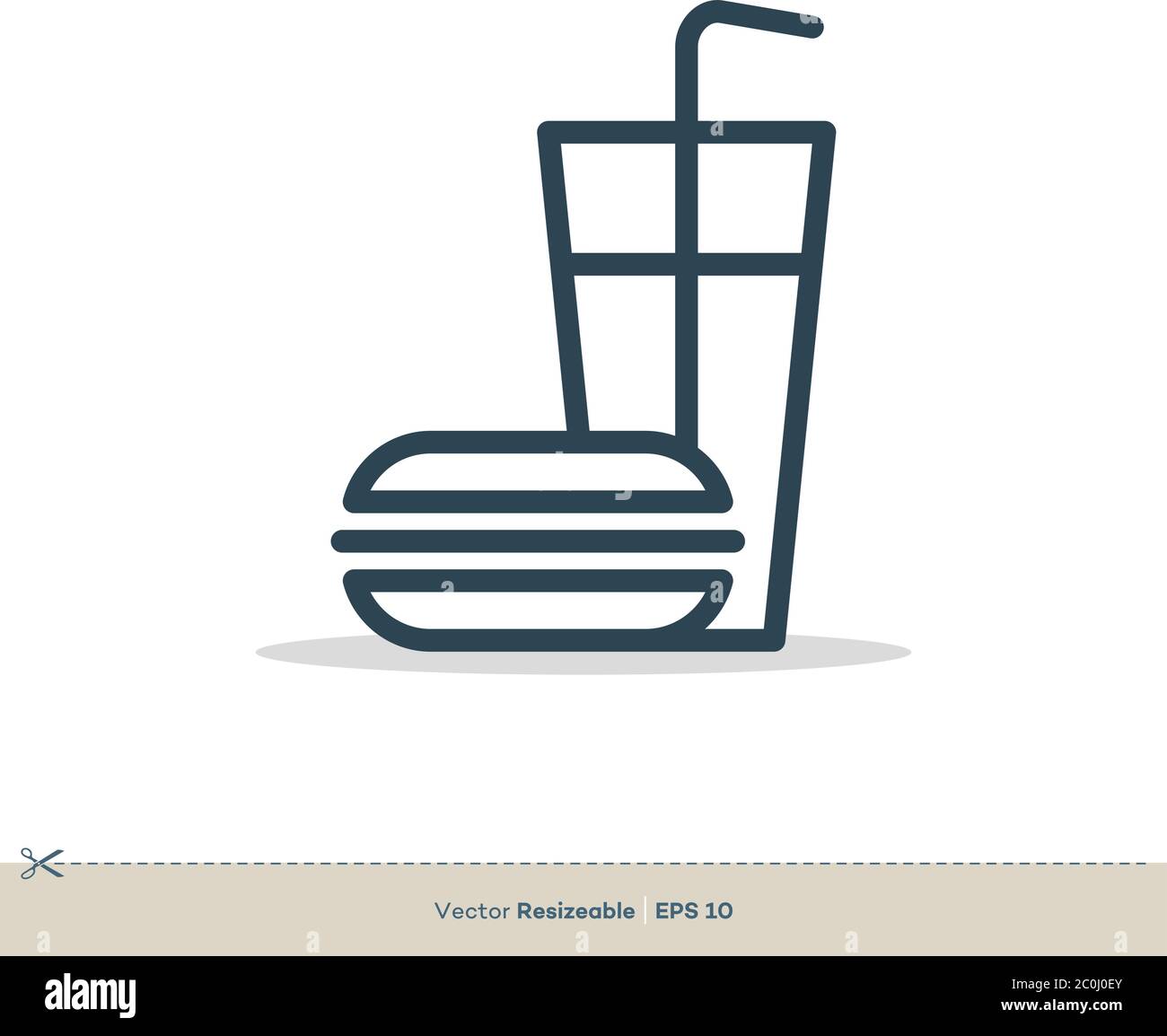 Burger and Lemon Tea Icon Vector Logo Template Illustration Design ...