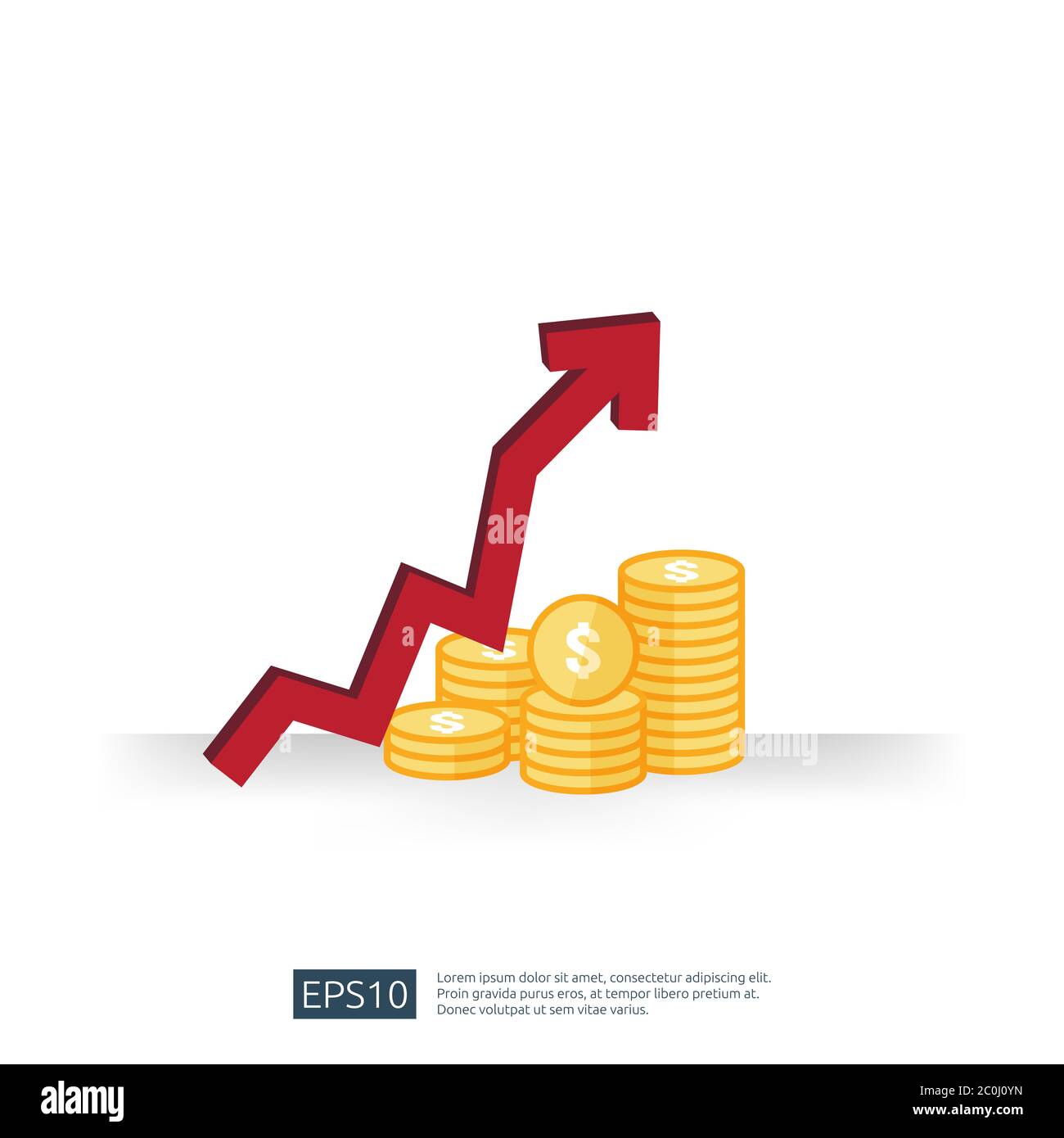 cost fee spending increase with arrow rising up growth diagram ...