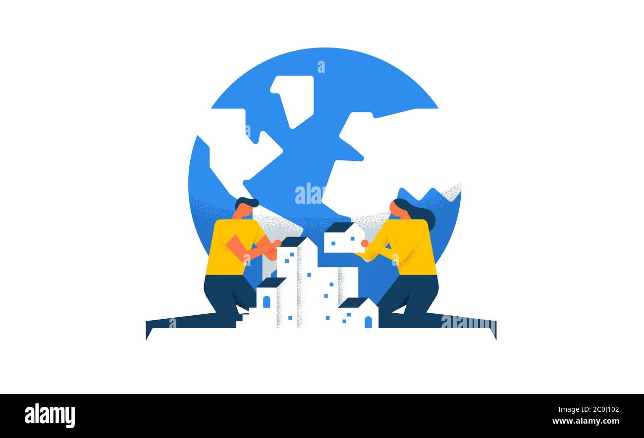 Global team work city Stock Vector Images - Alamy