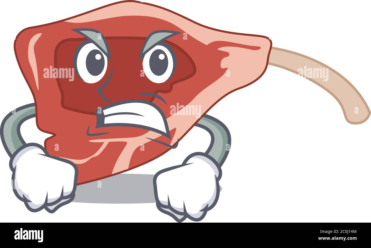 A cartoon picture of lamb chop showing an angry face Stock Vector Image ...