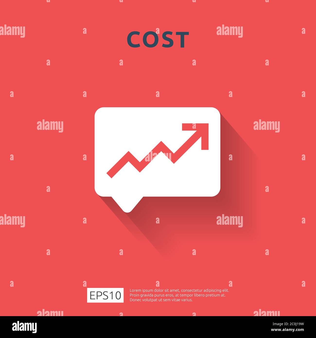 cost fee spending increase with arrow rising up growth diagram ...