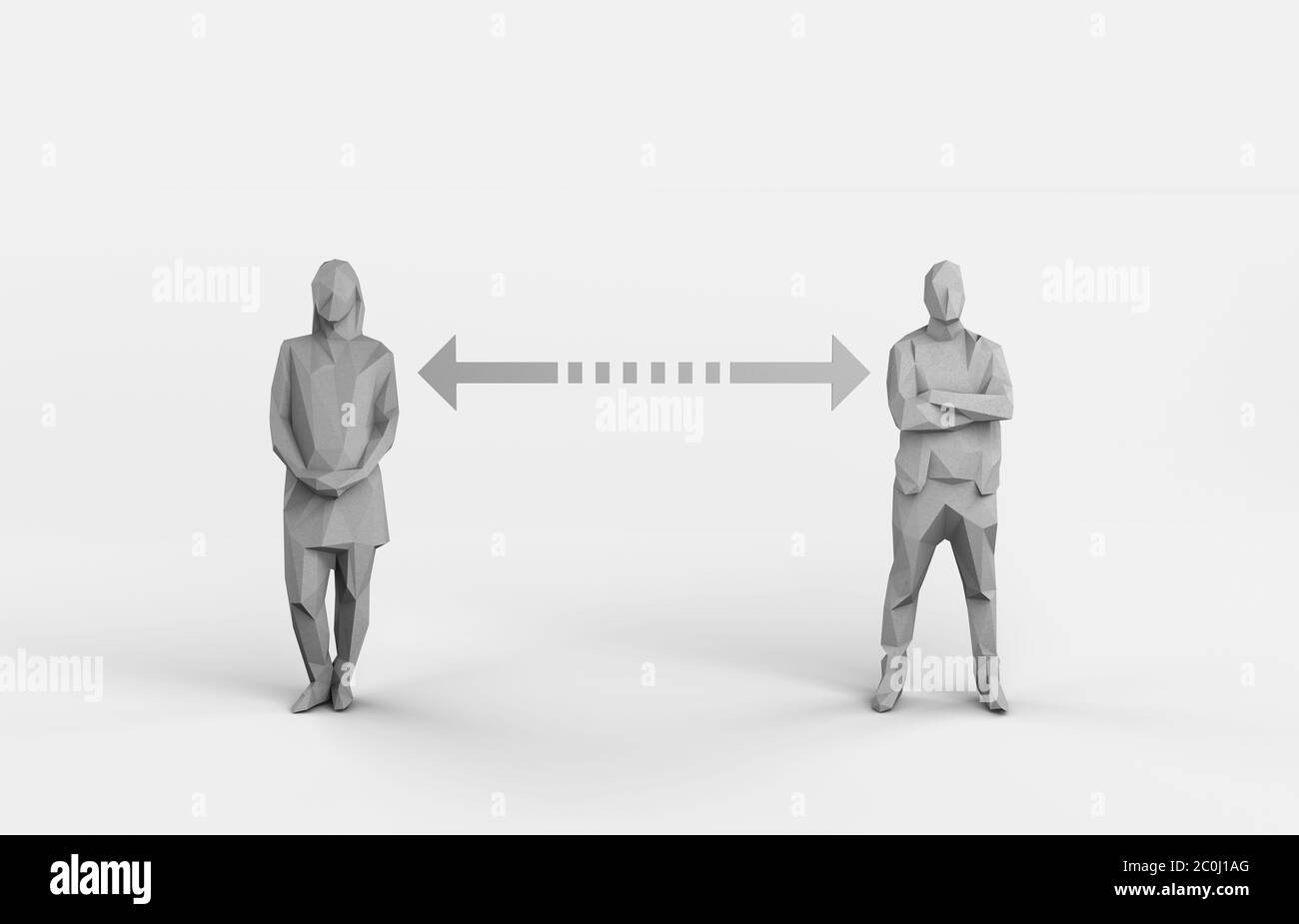 Social Distancing. People keeping safety distance marked with arrows ...