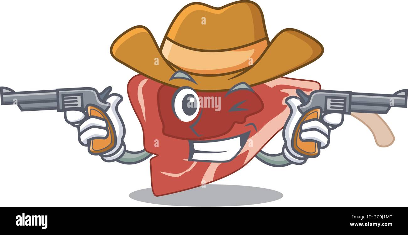 Cartoon character cowboy of lamb chop with guns Stock Vector Image ...