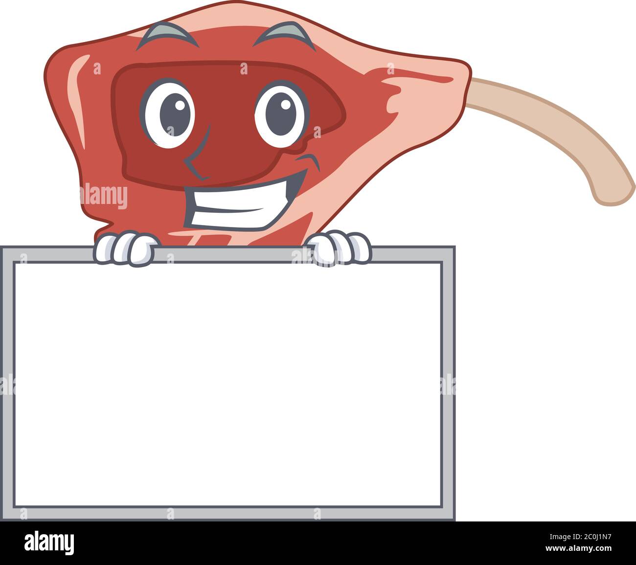 Lamb chop cartoon design style standing behind a board Stock Vector ...