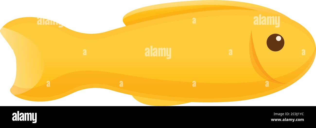 Yellow fish icon. Cartoon of yellow fish vector icon for web design ...