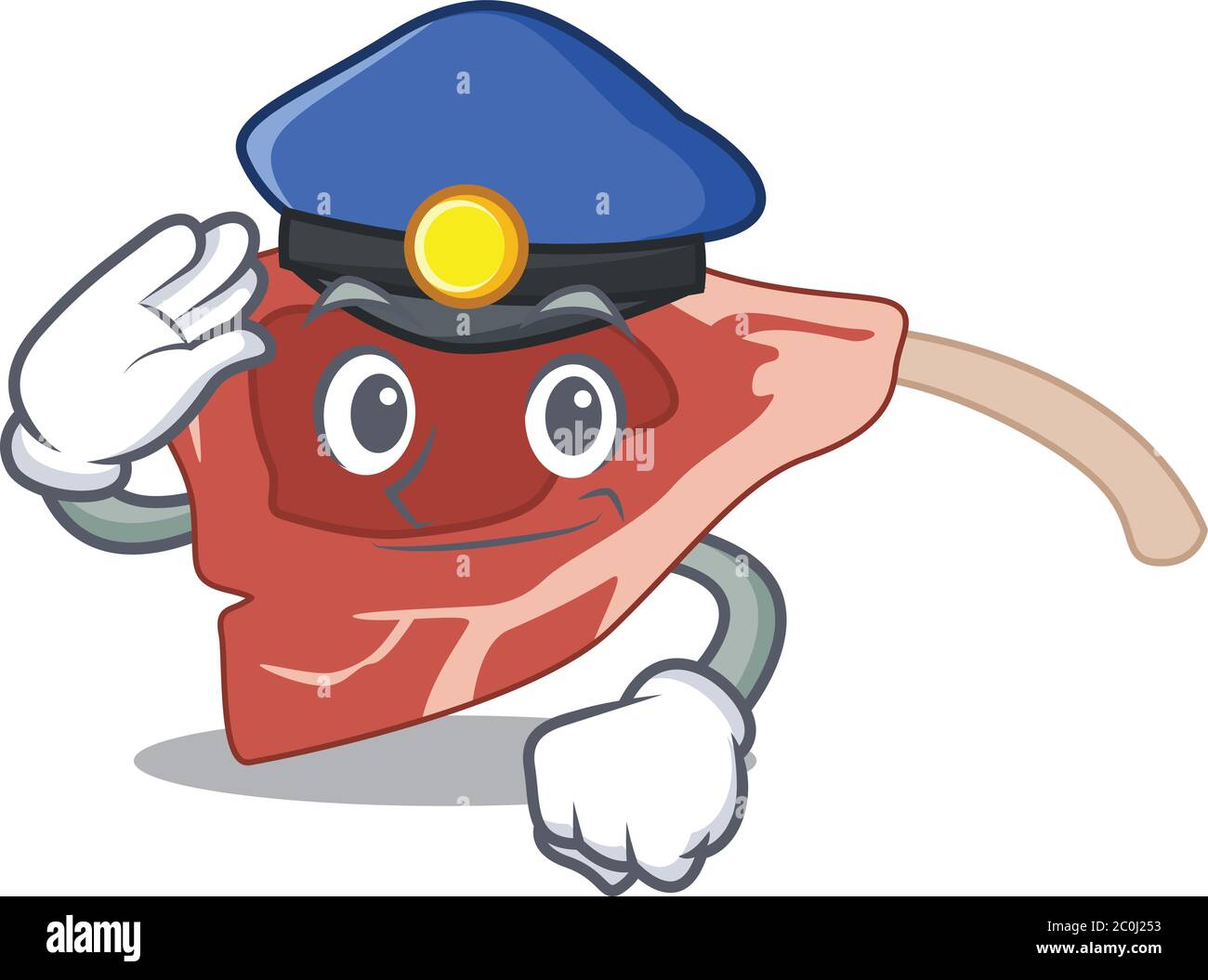 Police officer cartoon drawing of lamb chop wearing a blue hat Stock ...