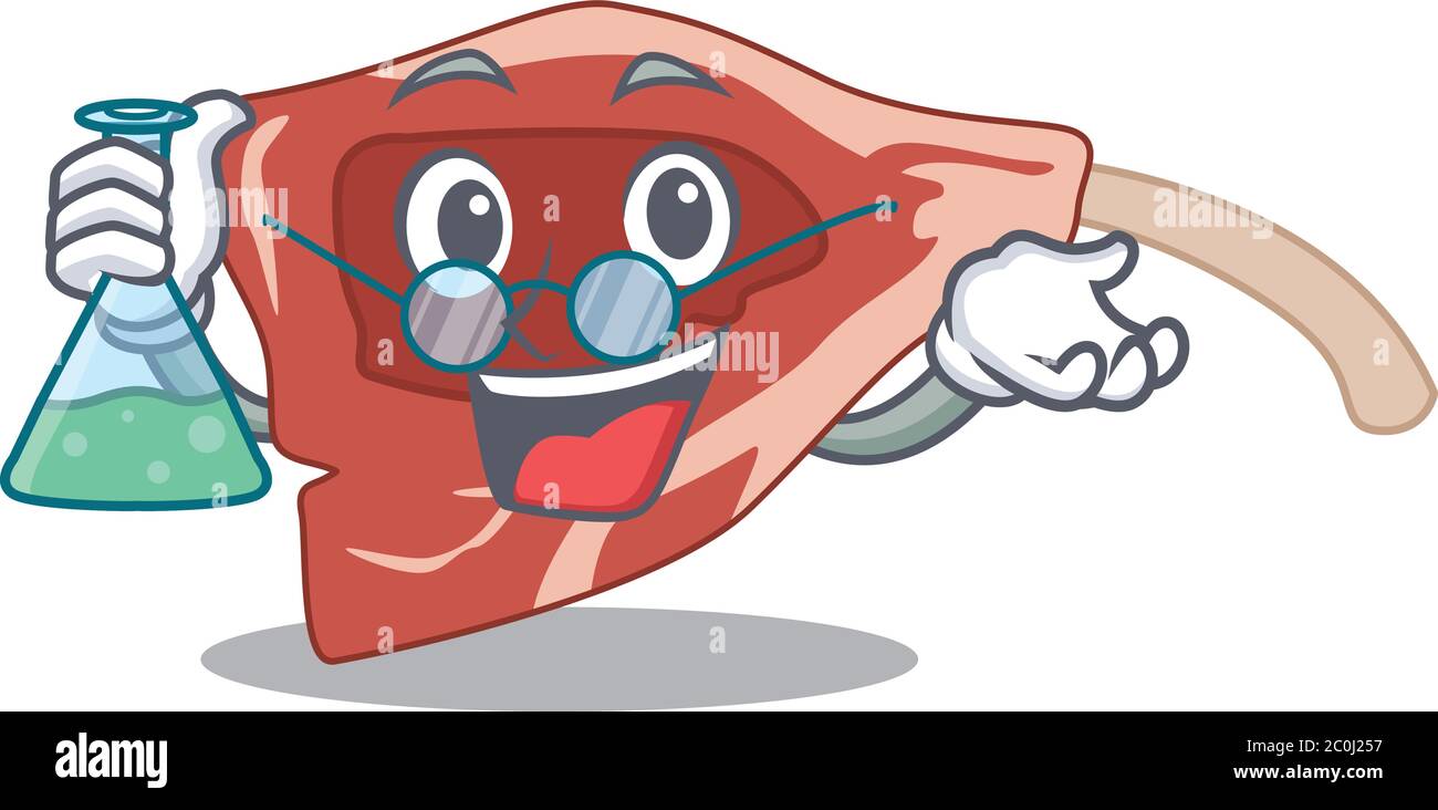 caricature character of lamb chop smart Professor working on a lab ...