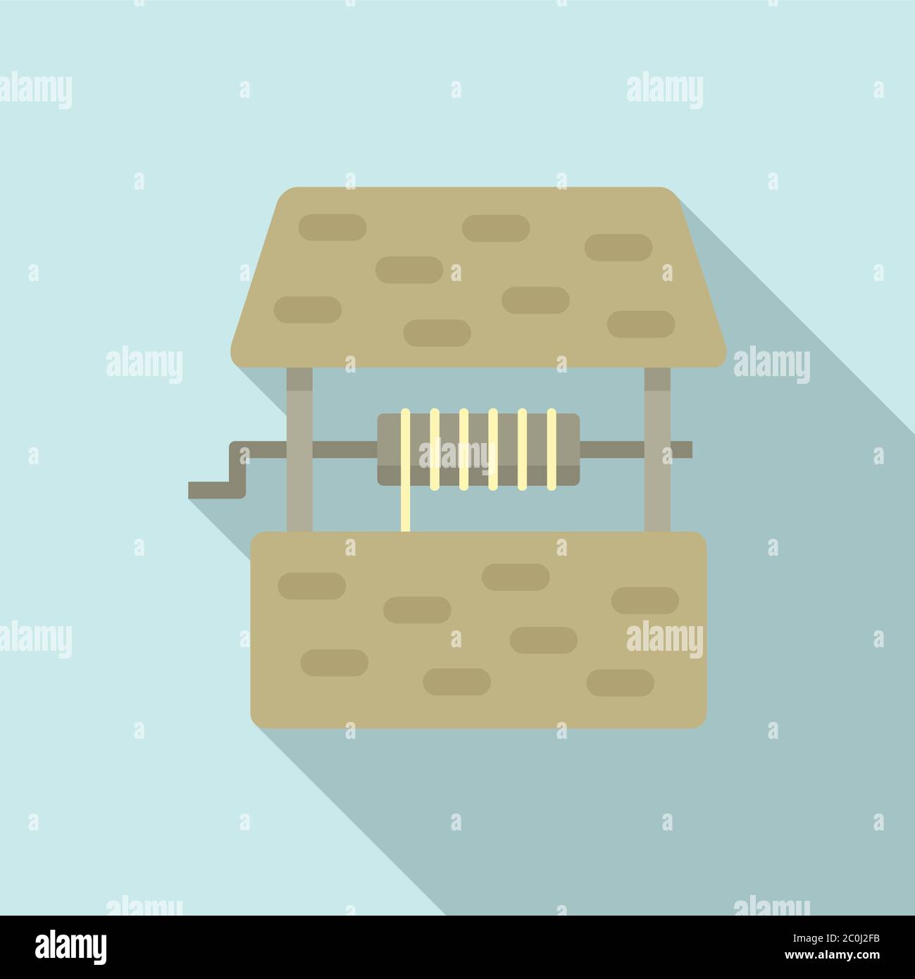 Rock water well icon. Flat illustration of rock water well vector icon ...