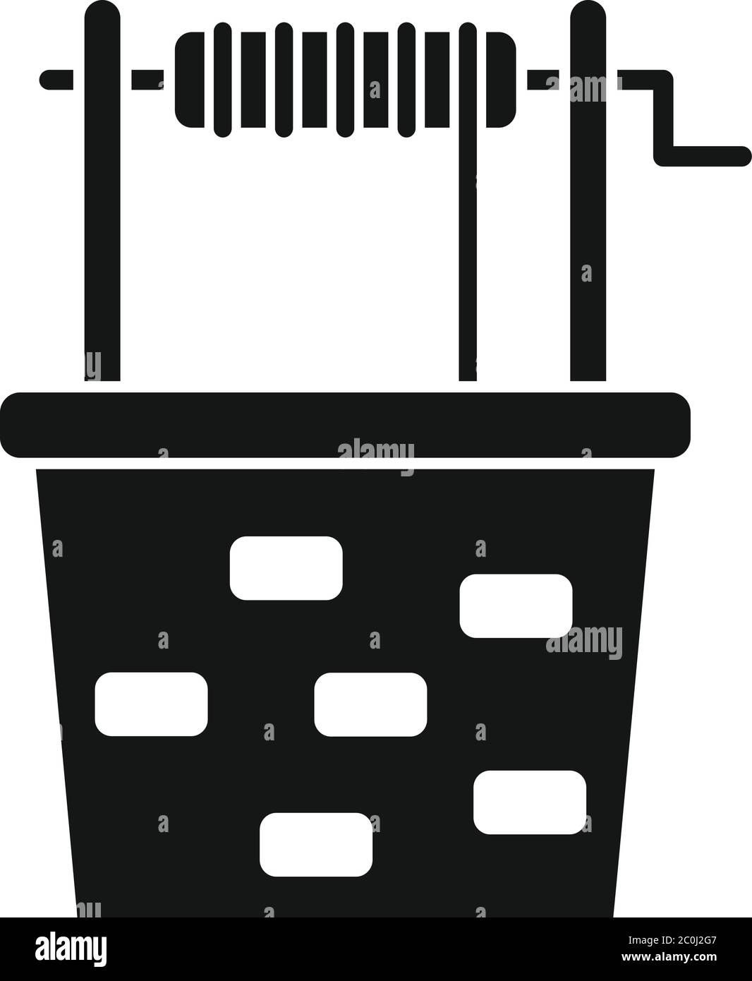 Ancient water well icon. Simple illustration of ancient water well ...