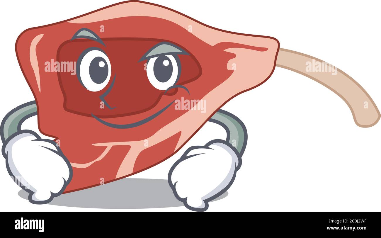A cute arrogant caricature design of lamb chop having confident gesture ...