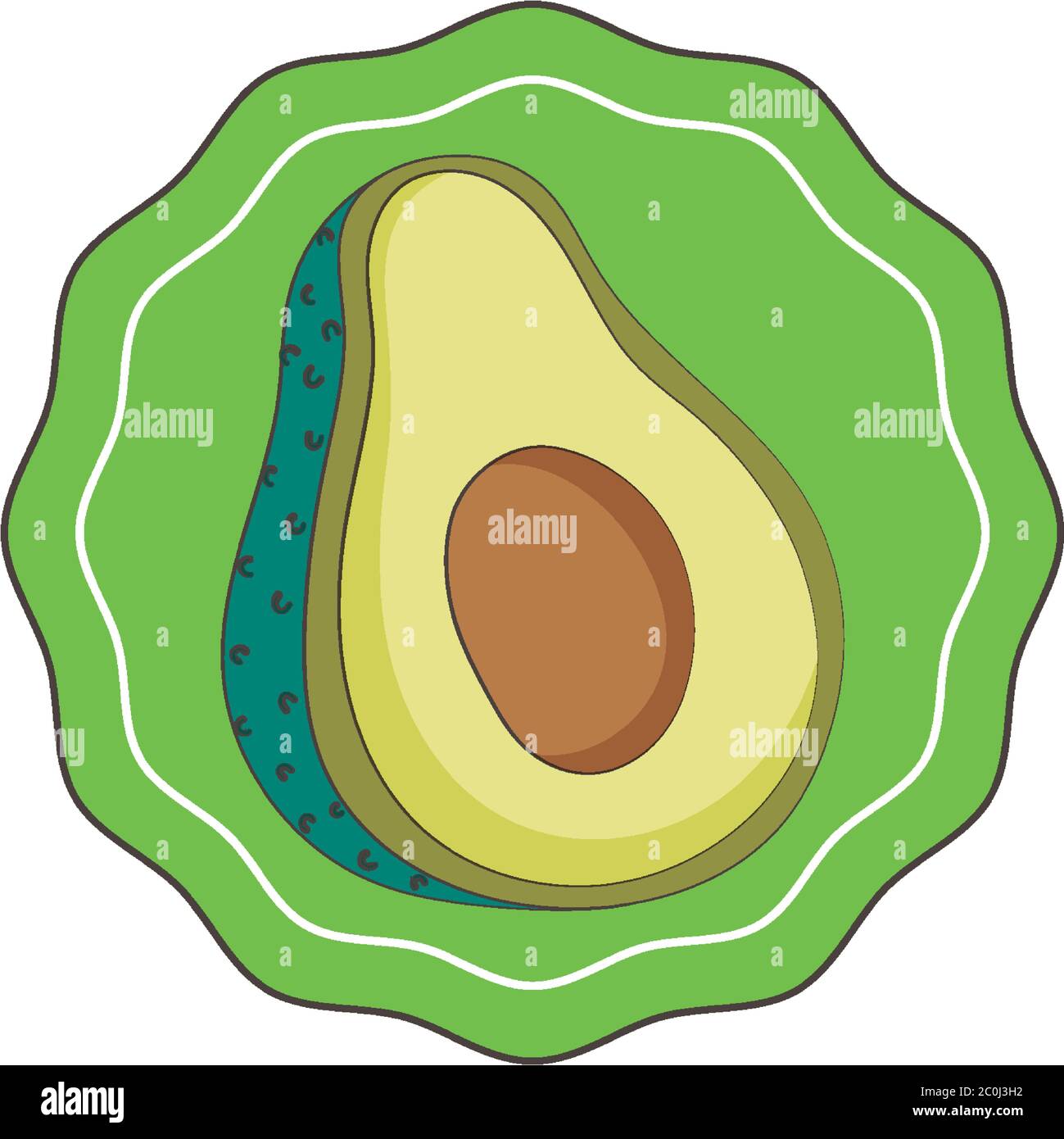 avocado fresh market organic healthy food label isolated icon vector ...
