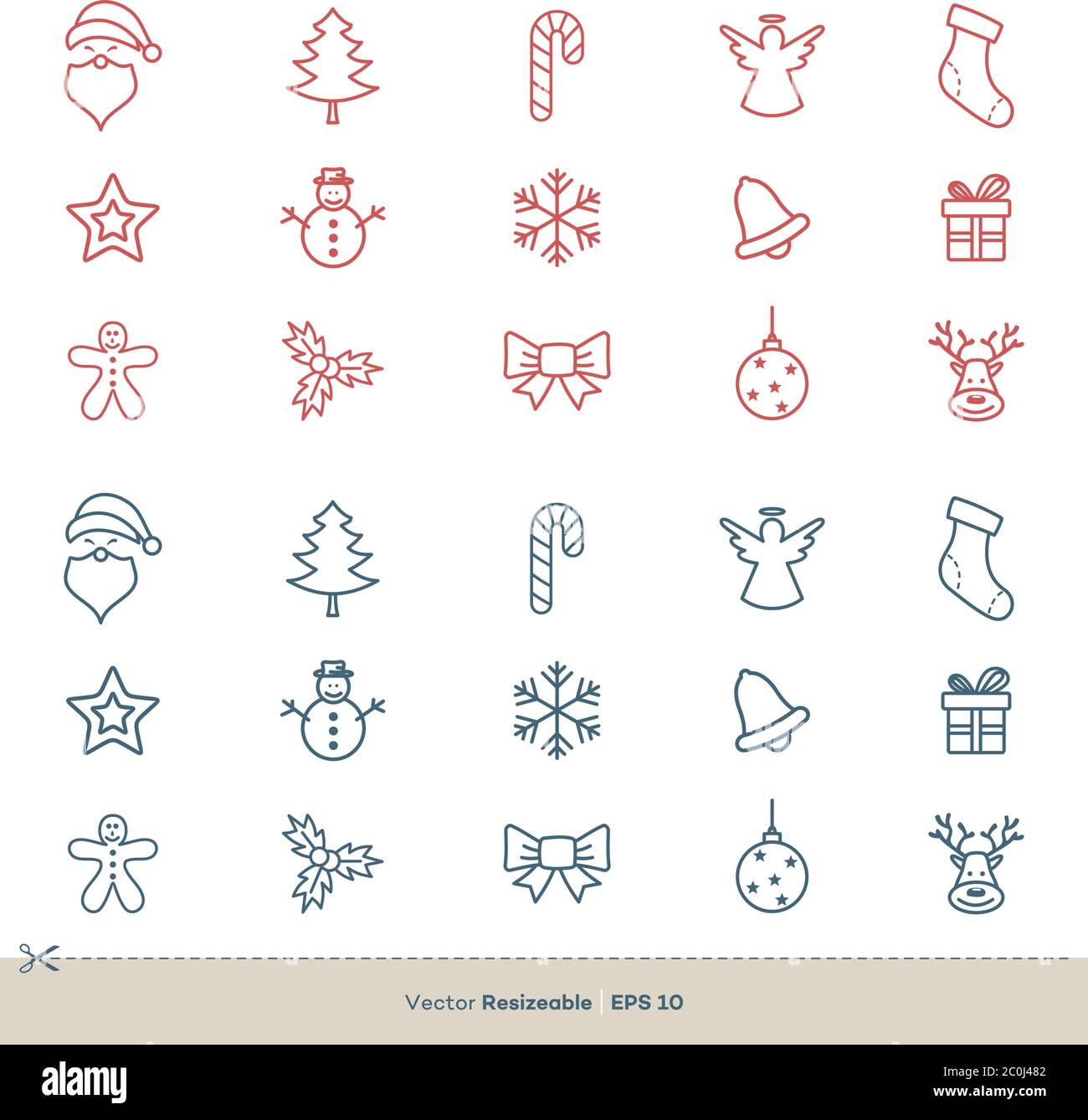 Christmas Element Icon Set Vector Logo Template Illustration Design ...