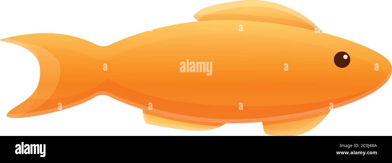 Gold small fish icon. Cartoon of gold small fish vector icon for web ...