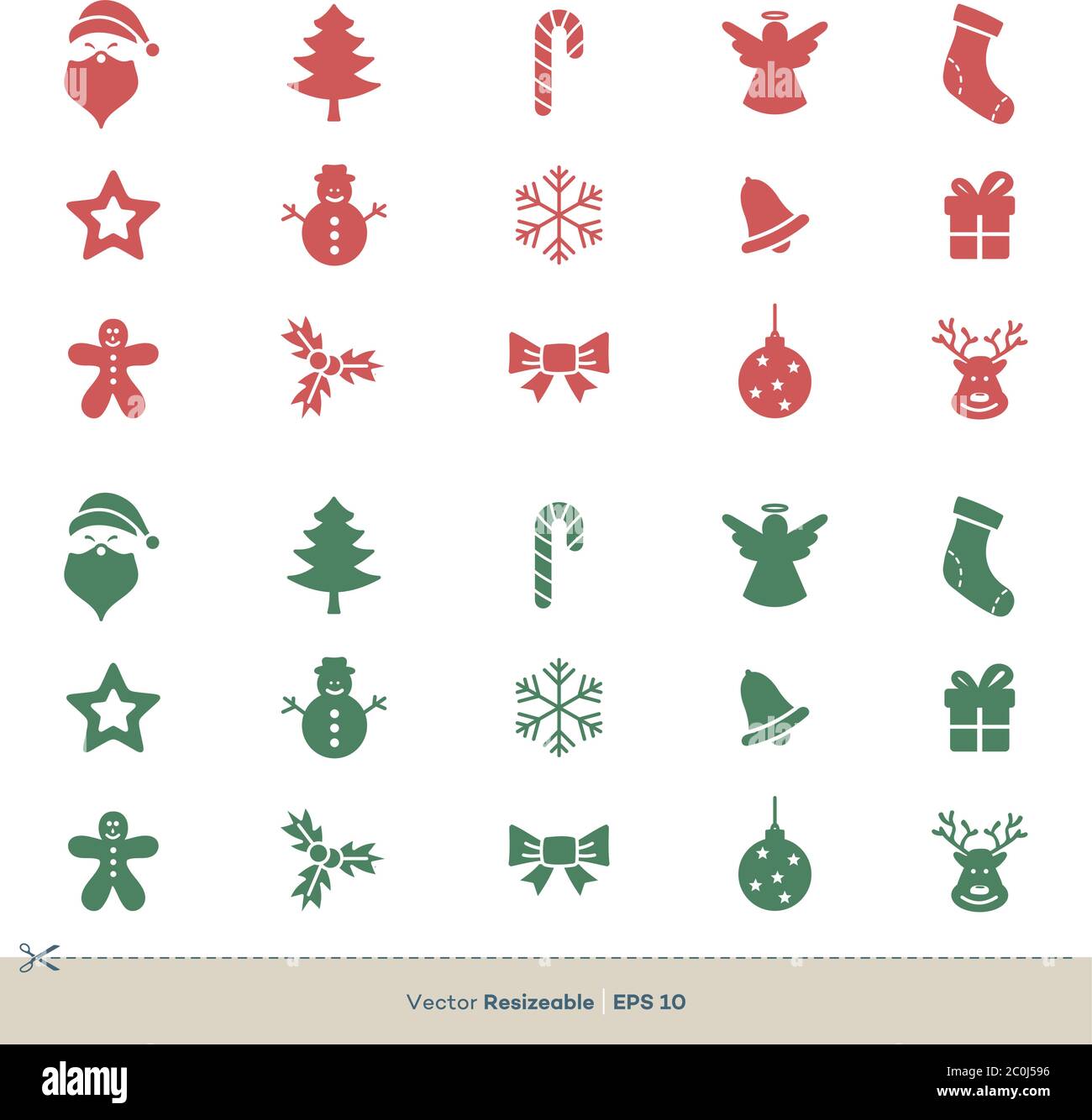 Christmas Element Icon Set Vector Logo Template Illustration Design ...