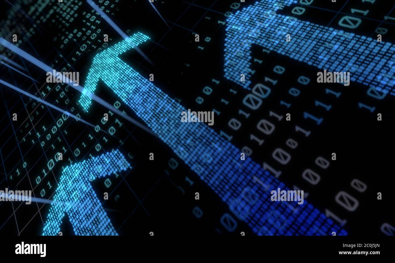 Arrow made up of binary code, success and transmission Stock Photo - Alamy