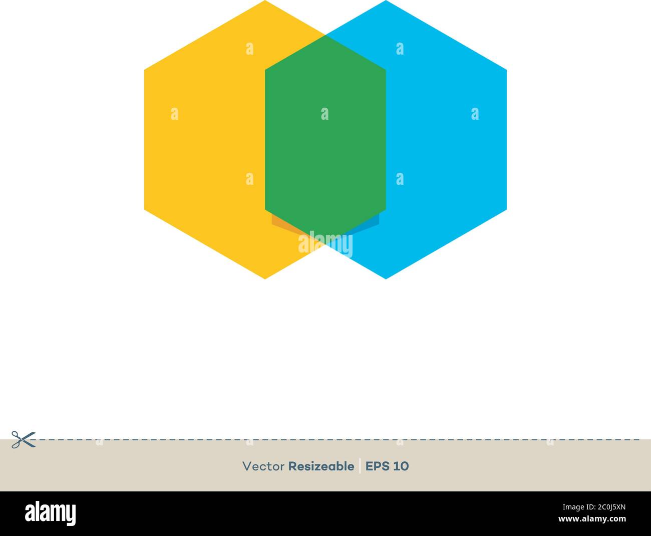 Overlapping Hexagon Shape Icon Logo Template Illustration Design ...