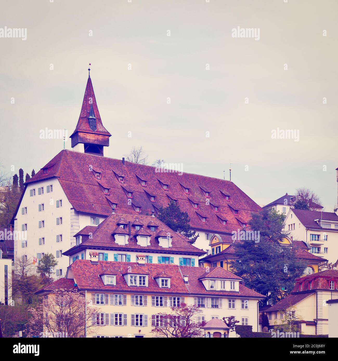 Swiss aged house roof hi-res stock photography and images - Alamy
