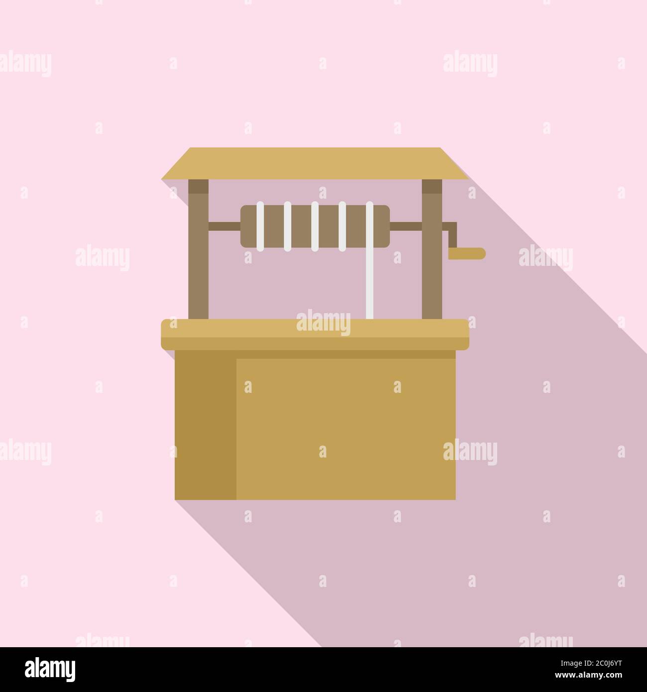 Wood water well icon. Flat illustration of wood water well vector icon ...