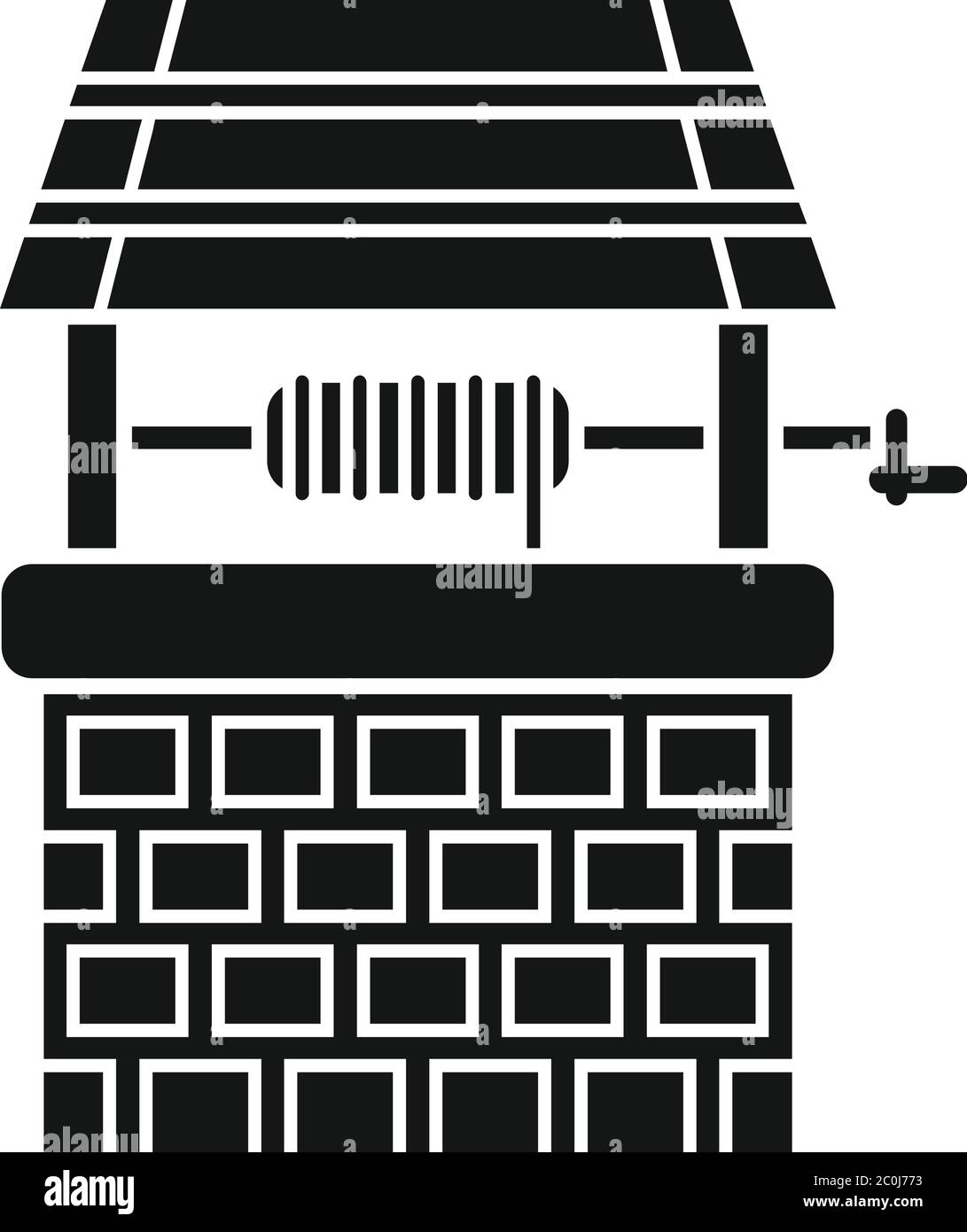 Stone water well icon. Simple illustration of stone water well vector ...