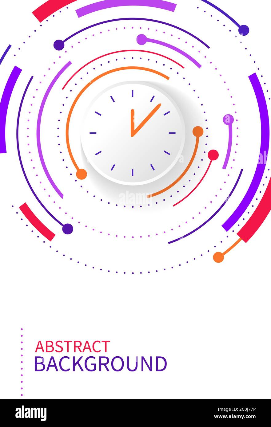 Modern design abstract clock. Abstract background with color circle ...