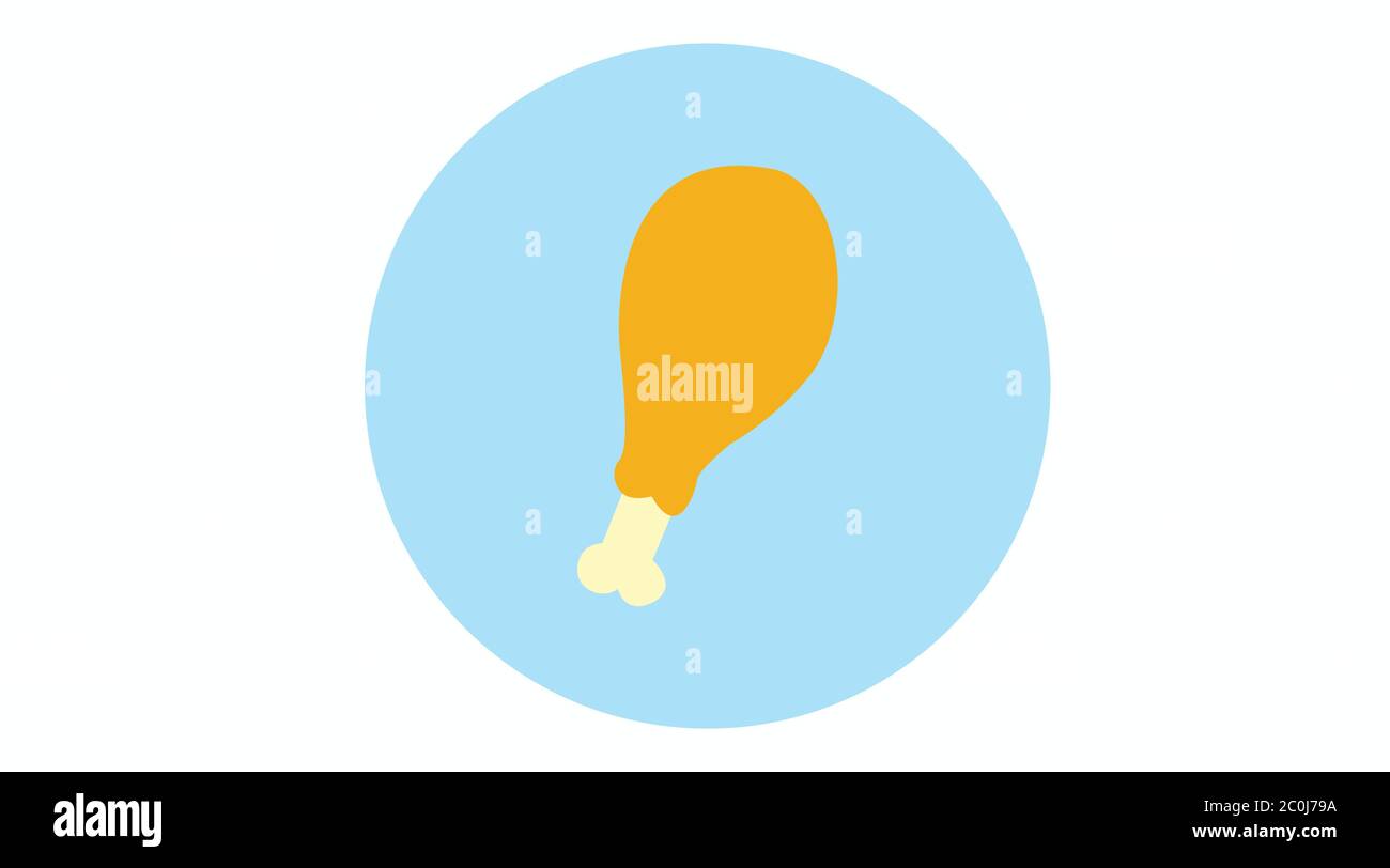 Vector Illustration. Fried Chicken Icon or Sign Stock Vector Image ...