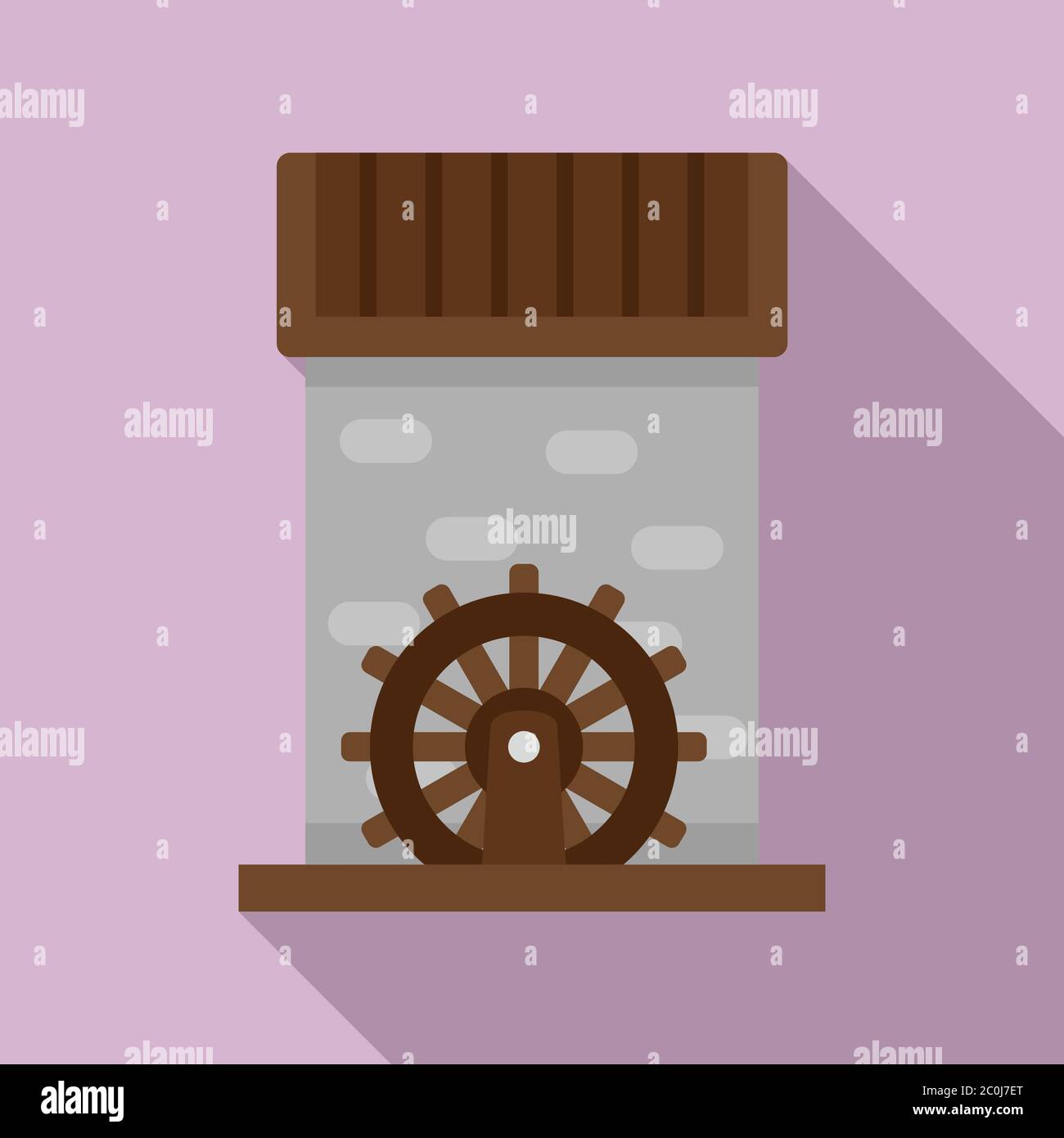 Flour water mill icon. Flat illustration of flour water mill vector ...
