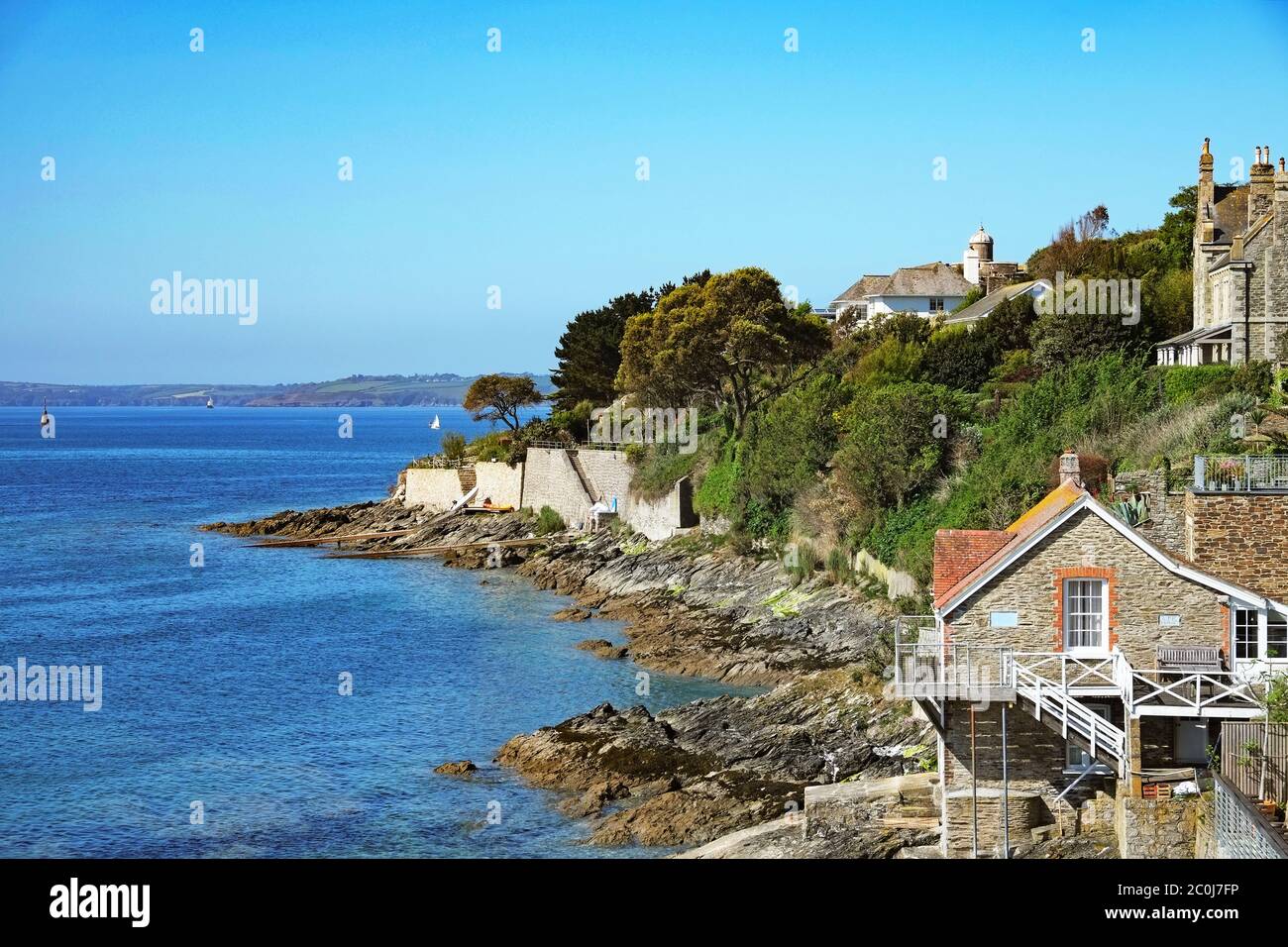 the coastal village of st.mawes on the roseland peninsular in cornwall ...