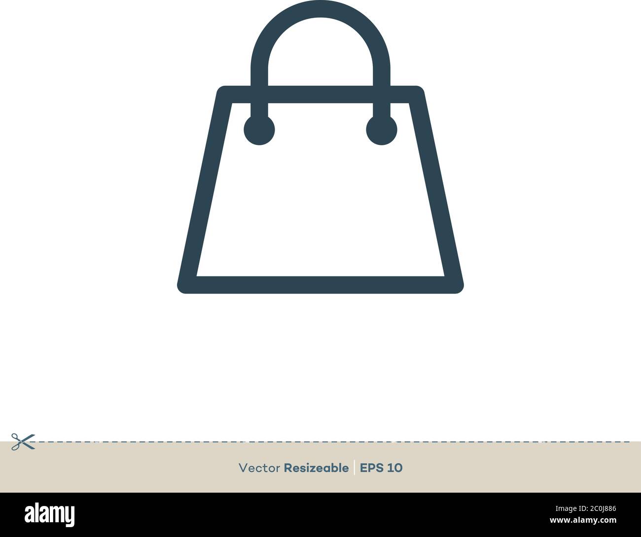 Paper Bag Line Art Icon Vector Logo Template Illustration Design ...