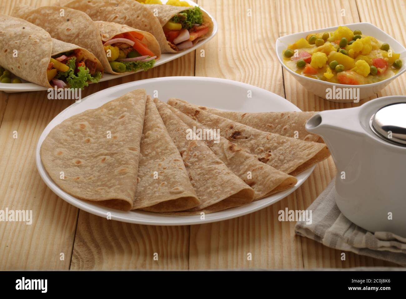 Indian flat bread or Chapati or Roti,which is a traditional and popular ...