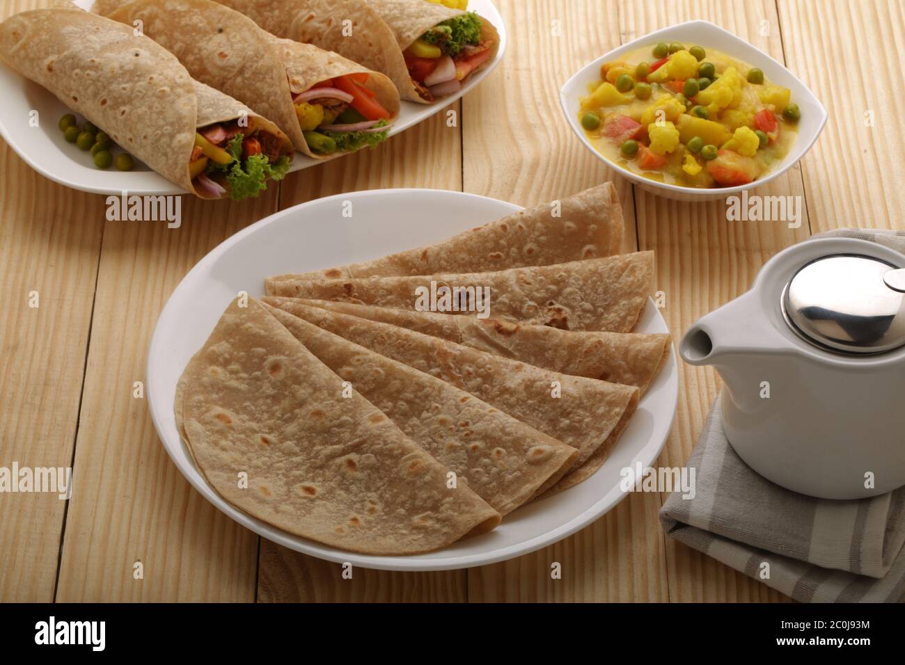 Indian flat bread or Chapati or Roti,which is a traditional and popular ...