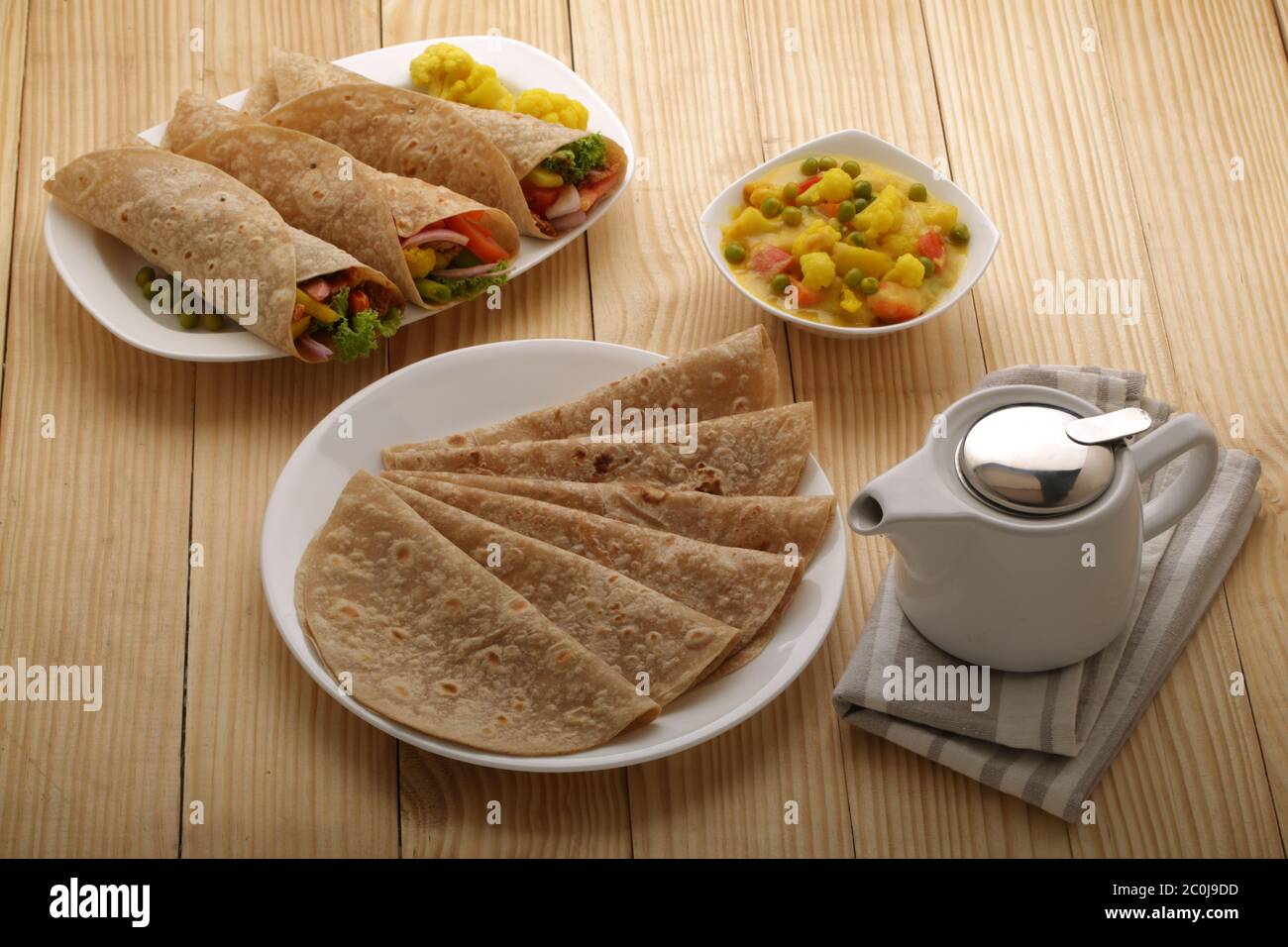 Indian flat bread or Chapati or Roti,which is a traditional and popular ...
