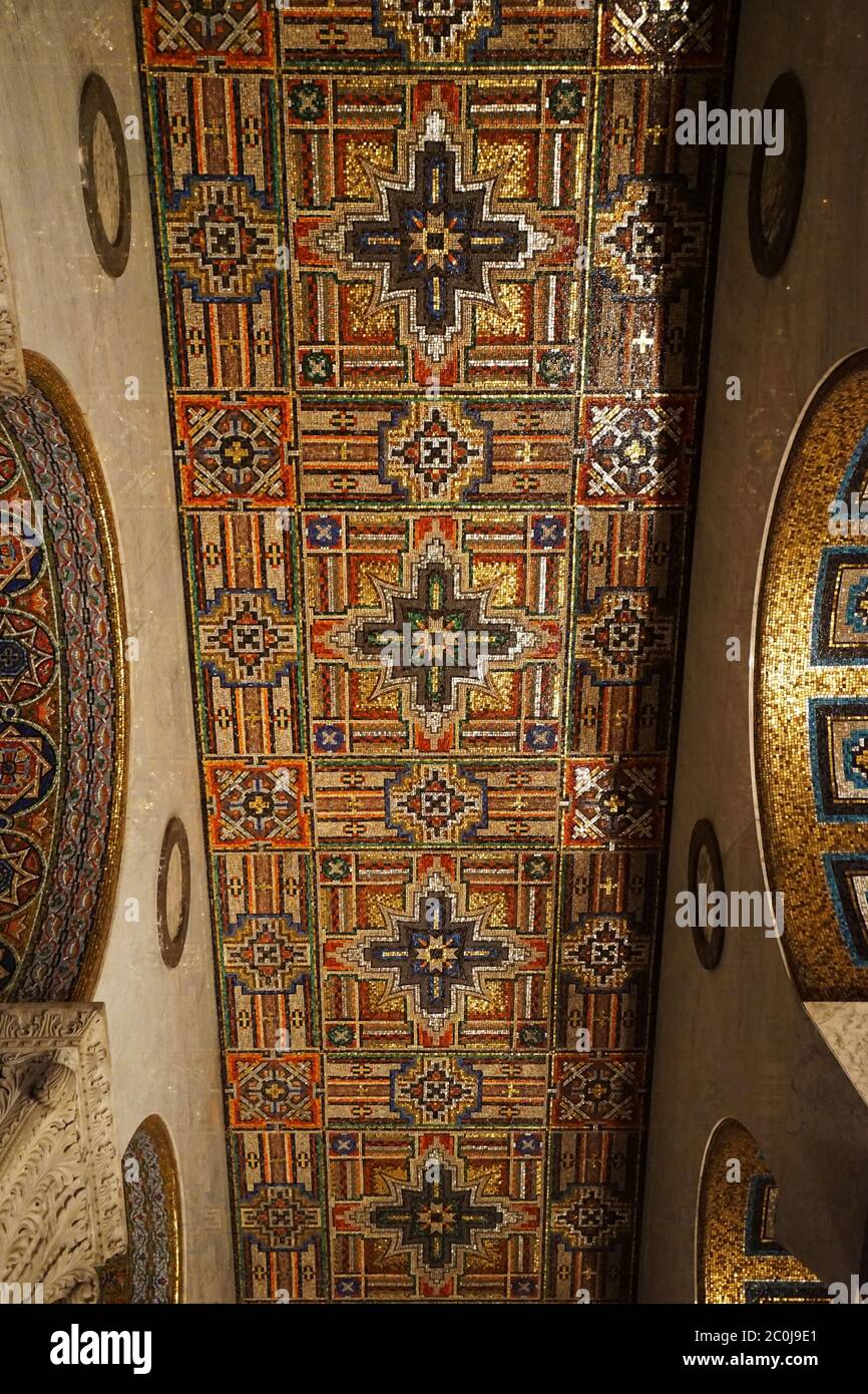 Interior architecture and mosaic design of 'Cathedral Basilica of Saint ...