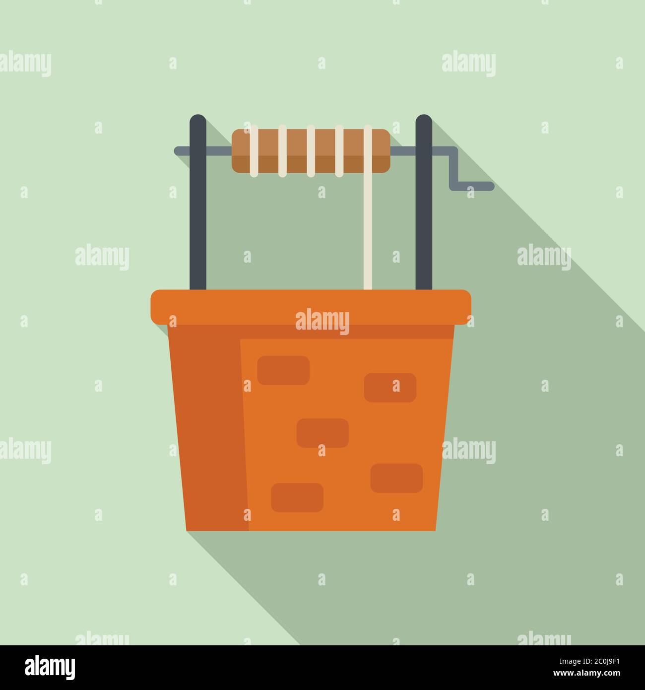 Ancient water well icon. Flat illustration of ancient water well vector ...