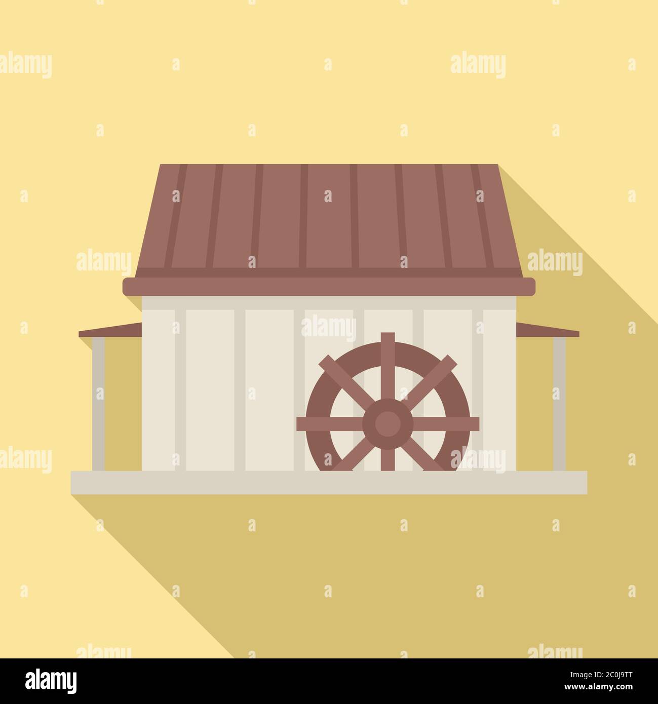 Water mill icon. Flat illustration of water mill vector icon for web ...