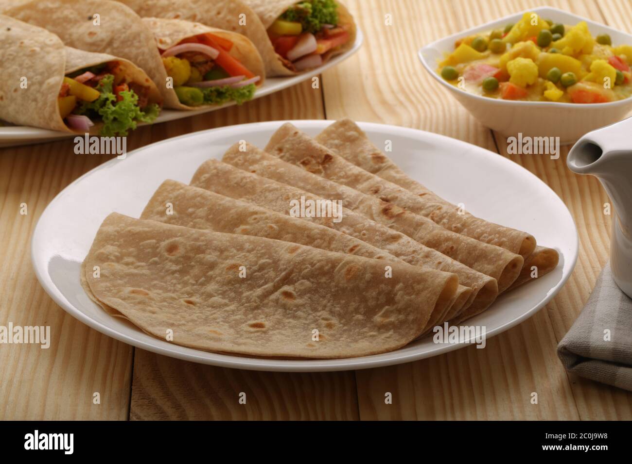 Indian flat bread or Chapati or Roti,which is a traditional and popular ...