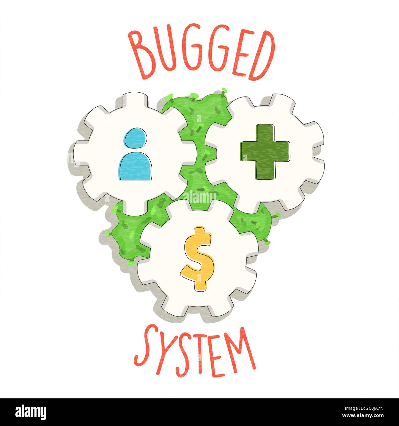 Coronavirus illustration concept for social, medical and economic ...