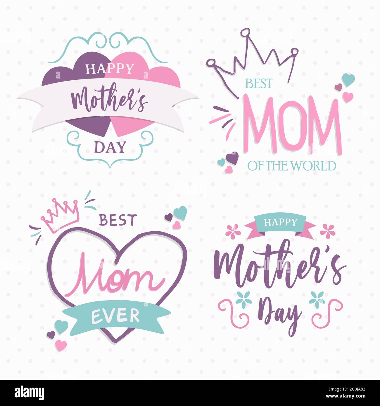 Happy mother day set Cut Out Stock Images & Pictures - Alamy