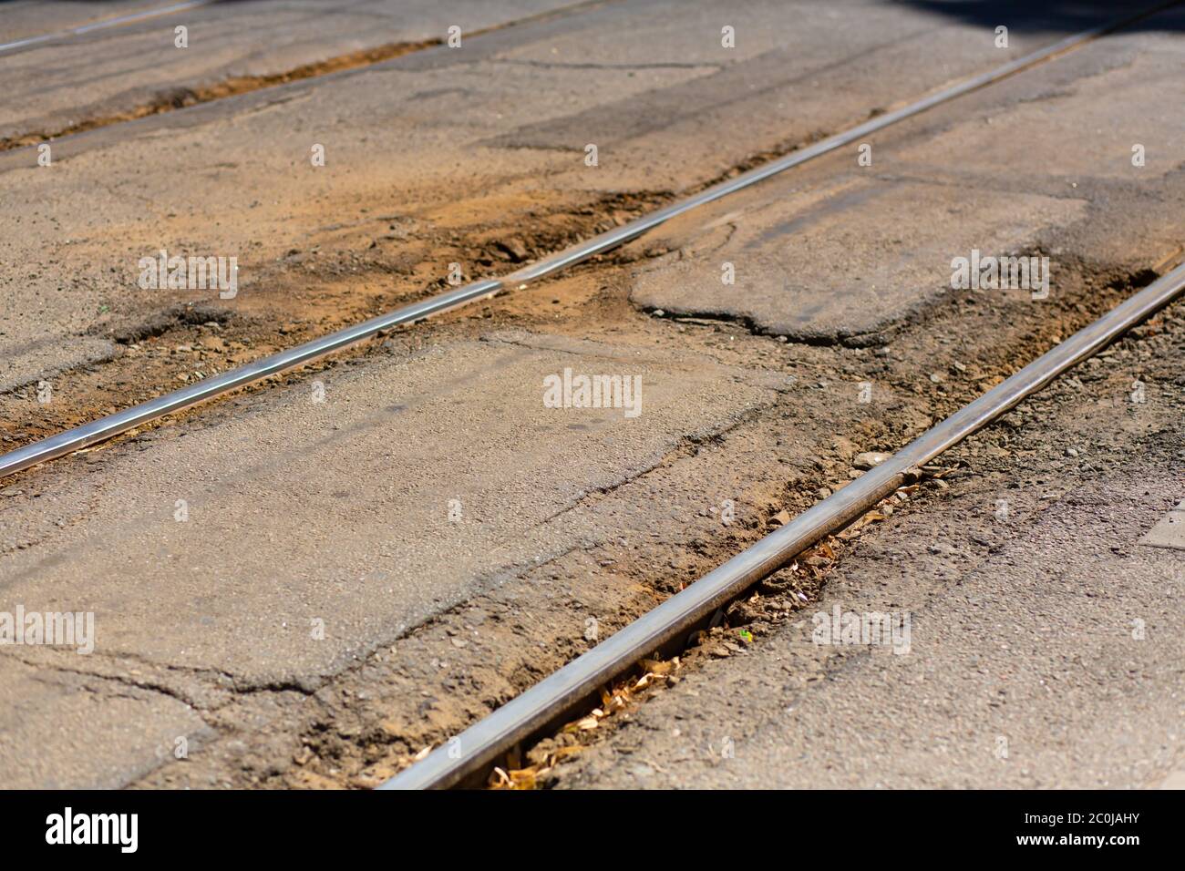 Broken tram line hi-res stock photography and images - Alamy