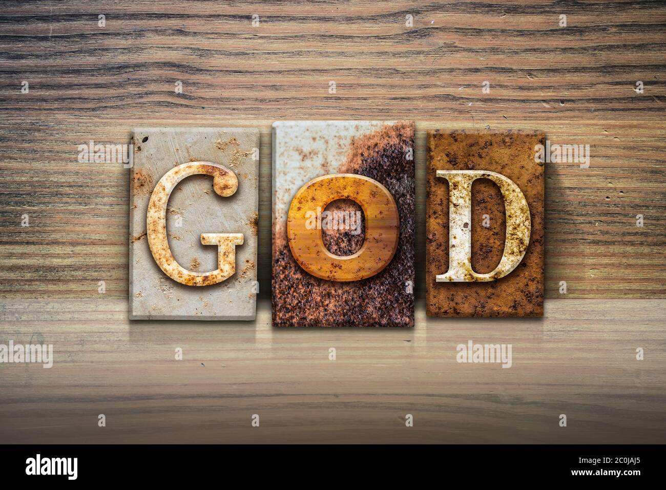 God Concept Letterpress Theme Stock Photo - Alamy