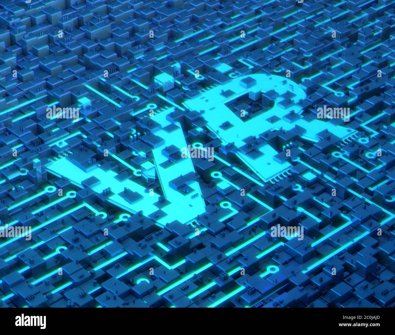 Circuit board technology and VR, data security protection Stock Photo ...