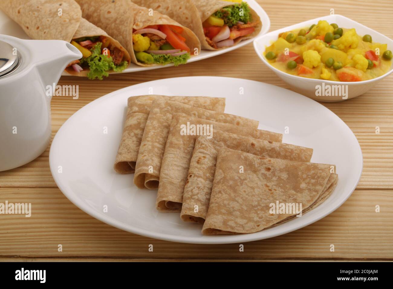 Indian flat bread or Chapati or Roti,which is a traditional and popular ...