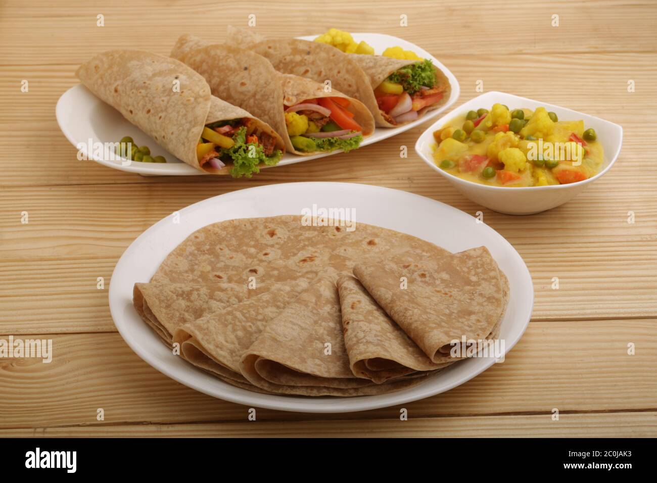 Indian flat bread or Chapati or Roti,which is a traditional and popular ...