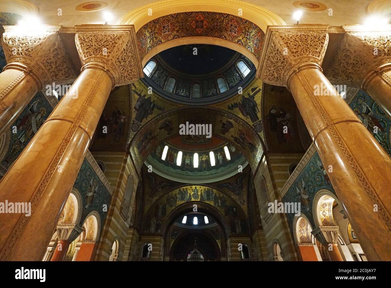 Interior architecture and mosaic design of 'Cathedral Basilica of Saint ...
