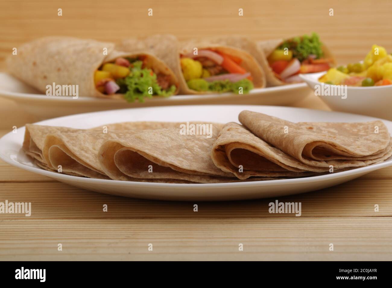 Indian flat bread or Chapati or Roti,which is a traditional and popular ...