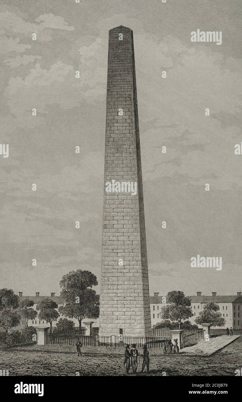 Estados Unidos de América. Boston. Monumento de Bunker Hill. Consiste ...