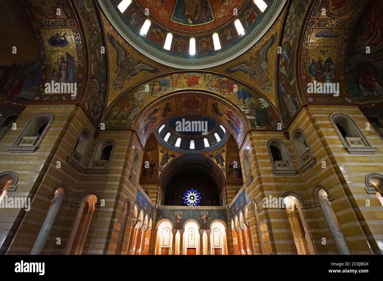 Interior architecture and mosaic design of 'Cathedral Basilica of Saint ...