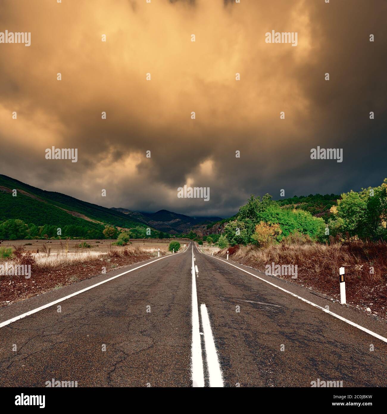 Road at Sunset Stock Photo - Alamy