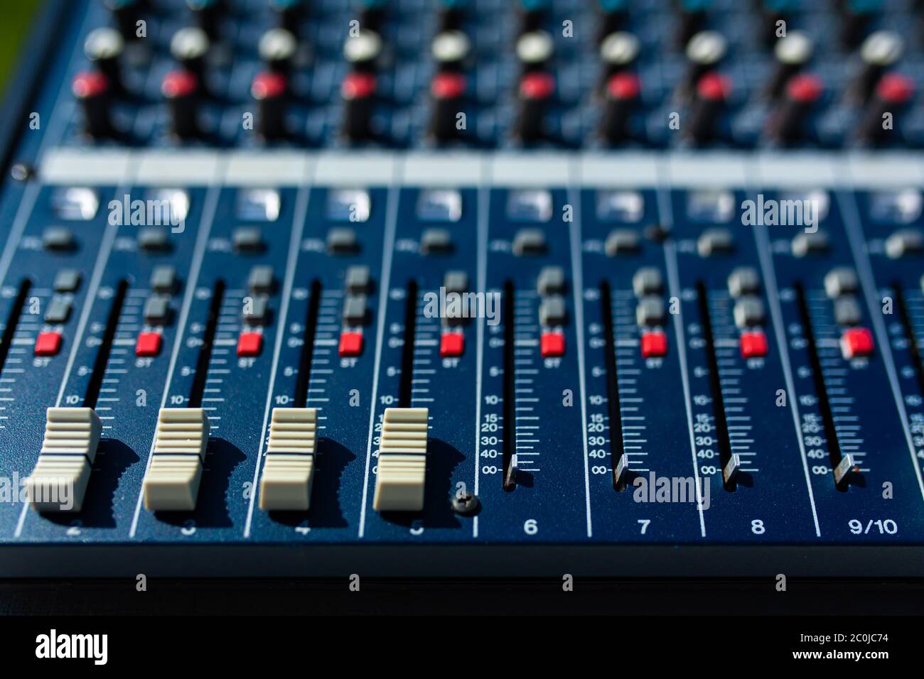 Mixer. Sound equipment for large gatherings, concerts, parties close up ...