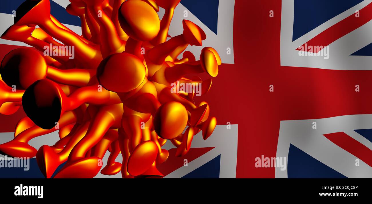 Coronavirus and British flag, infection and spread Stock Photo - Alamy