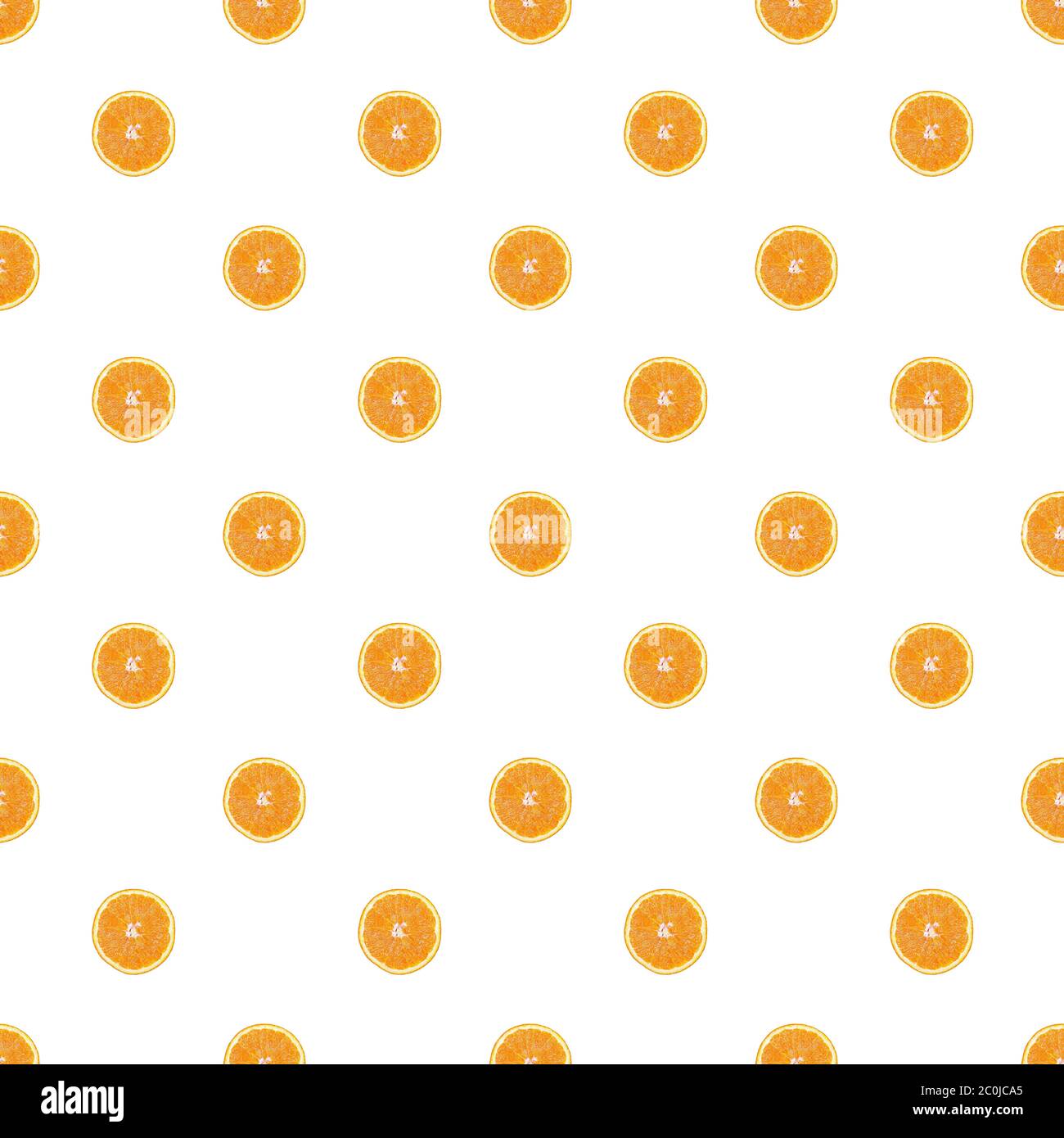Seamless infinity pattern of isolated slices of orange. Wallpaper for ...